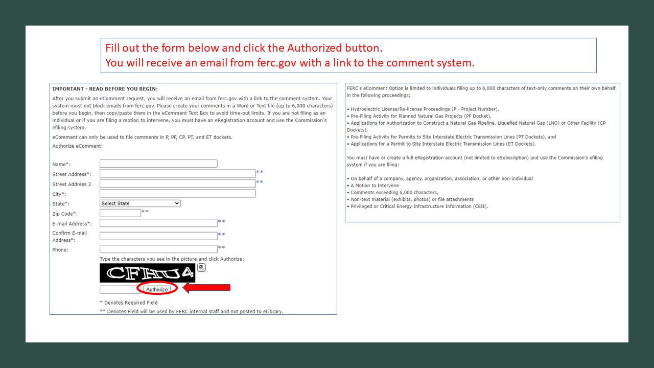 How to file a Comment | Federal Energy Regulatory Commission
